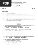 Class 6 ICSE History & Civics Sample Paper Term 2 Model 2 | PDF ...