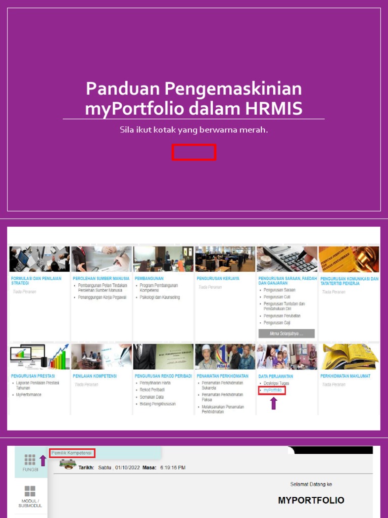 Panduan Pengemaskinian MyPortfolio Dalam HRMIS | PDF