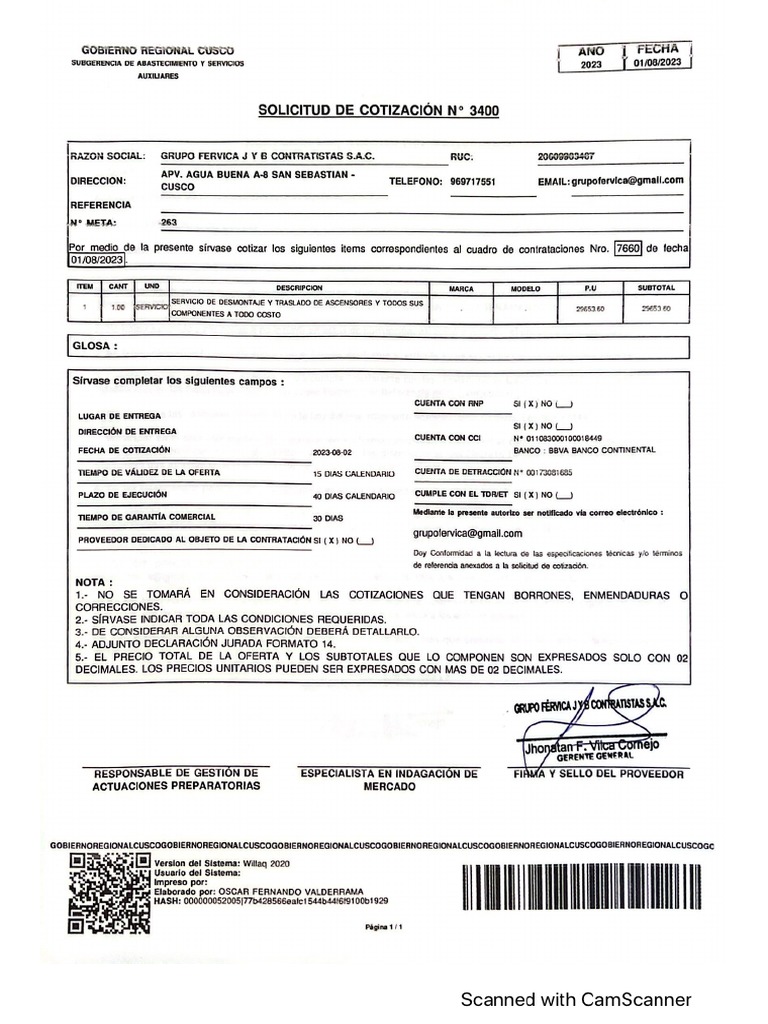 Cotizacion GORE | PDF