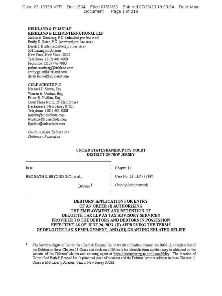 Kirkland & Ellis LLP Kirkland & Ellis International LLP: Co-Counsel For ...