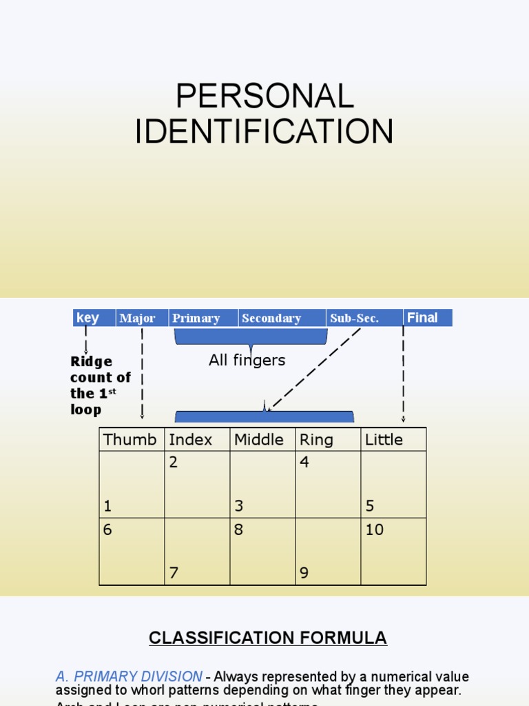 Fingerprint Classification Formula | PDF | Home & Garden