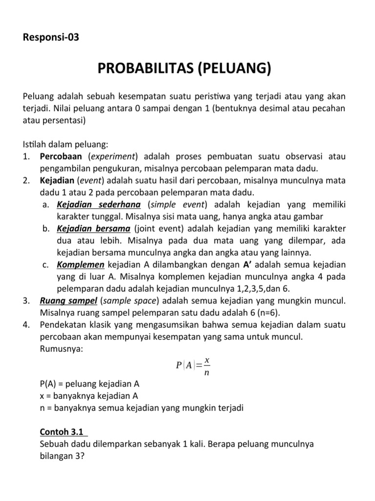 Responsi-03 Teori Peluang | PDF