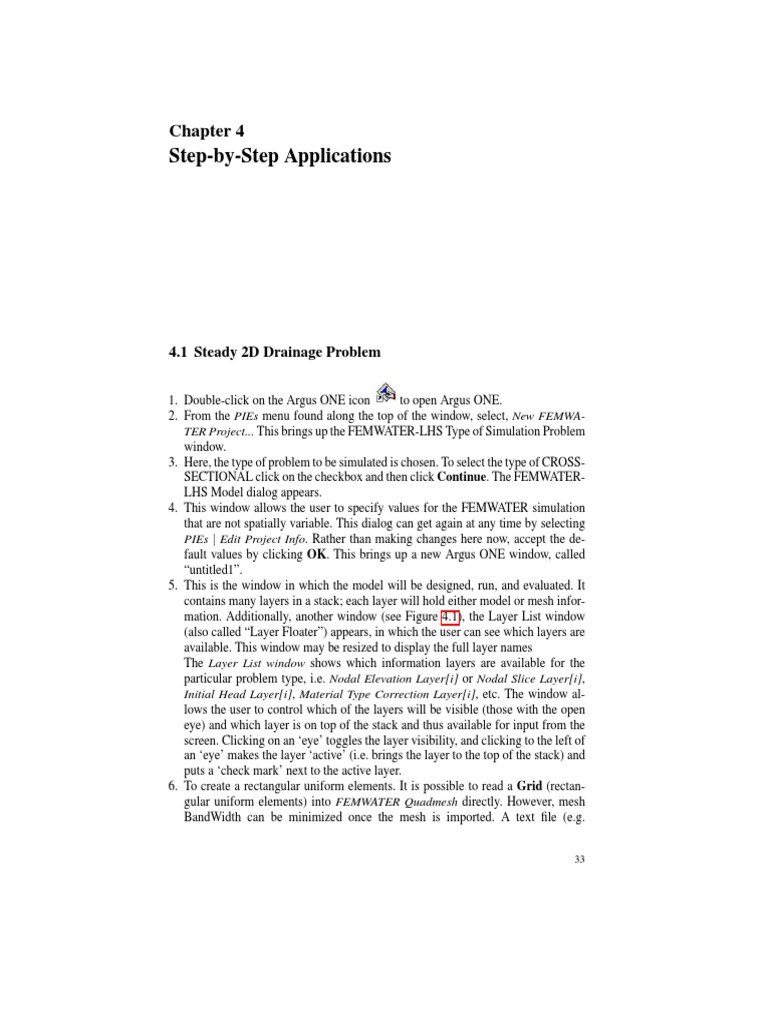 Step-by-Step Applications of FEMWATER-GUI | PDF | Computer File | Sensitivity Analysis