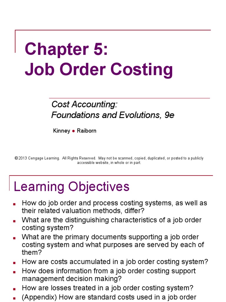 Job Order Costing | PDF