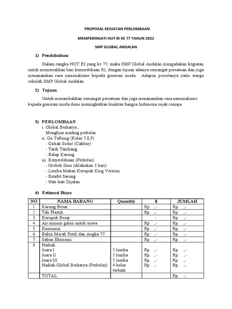 Proposalkemerdekaan 77 | PDF