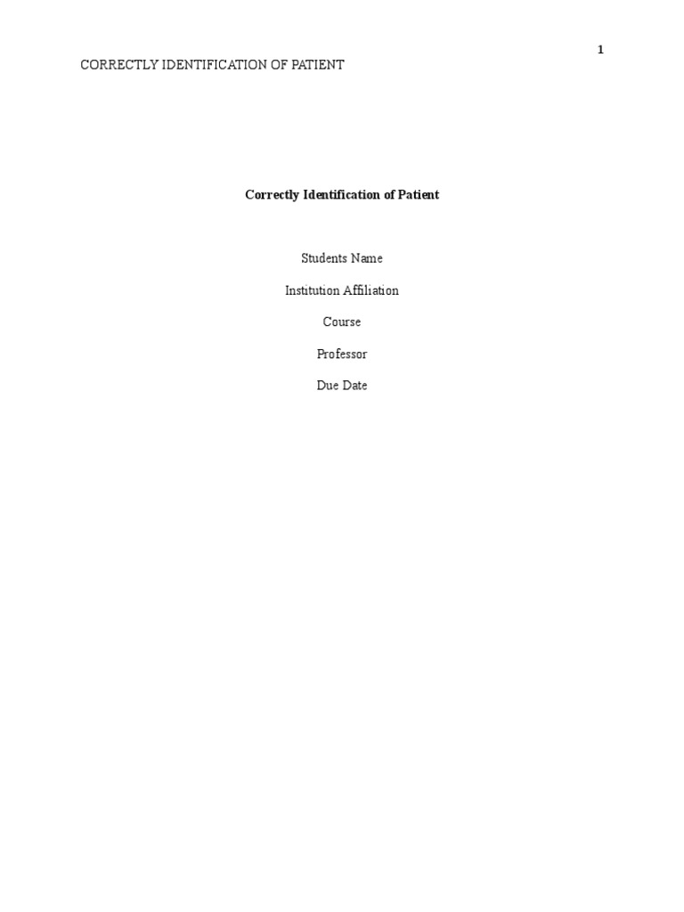 Correct Patient Identification Strategies | PDF | Health Care | Patient