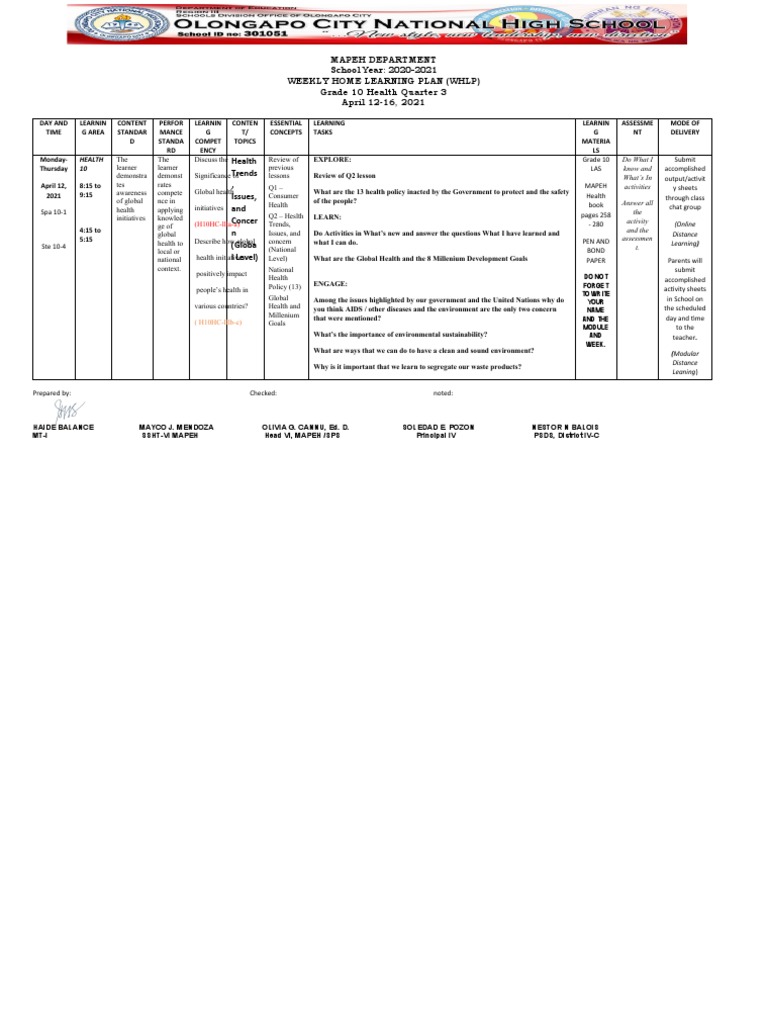 Q3 WHLP H10 WK 1 3 Halb | PDF | Behavior Modification | Cognition