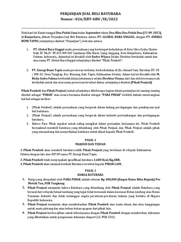 PPJB 026 Gbu TTD | PDF