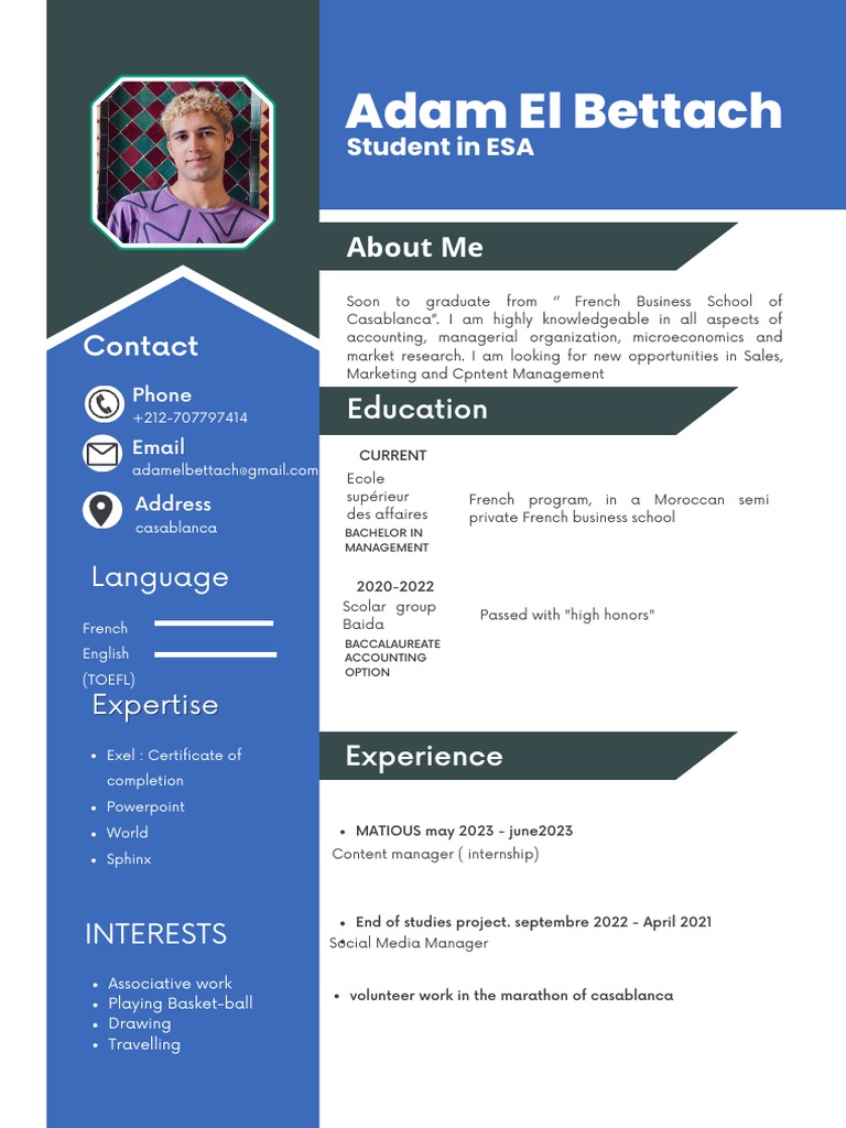 Blue and White Simple Professional Resume | PDF