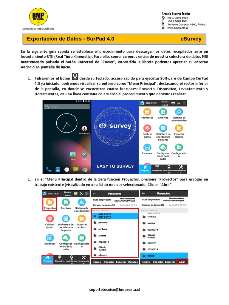 Exportación de Datos, SurPad - v4.0 | PDF