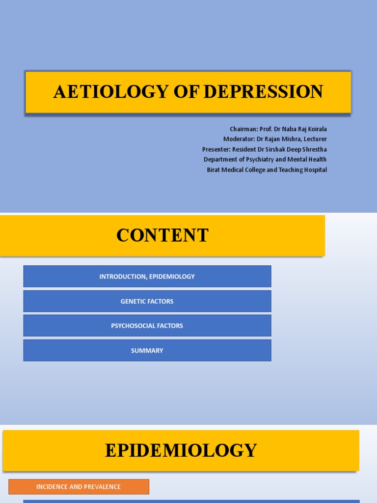 Aetiology of Depression | PDF