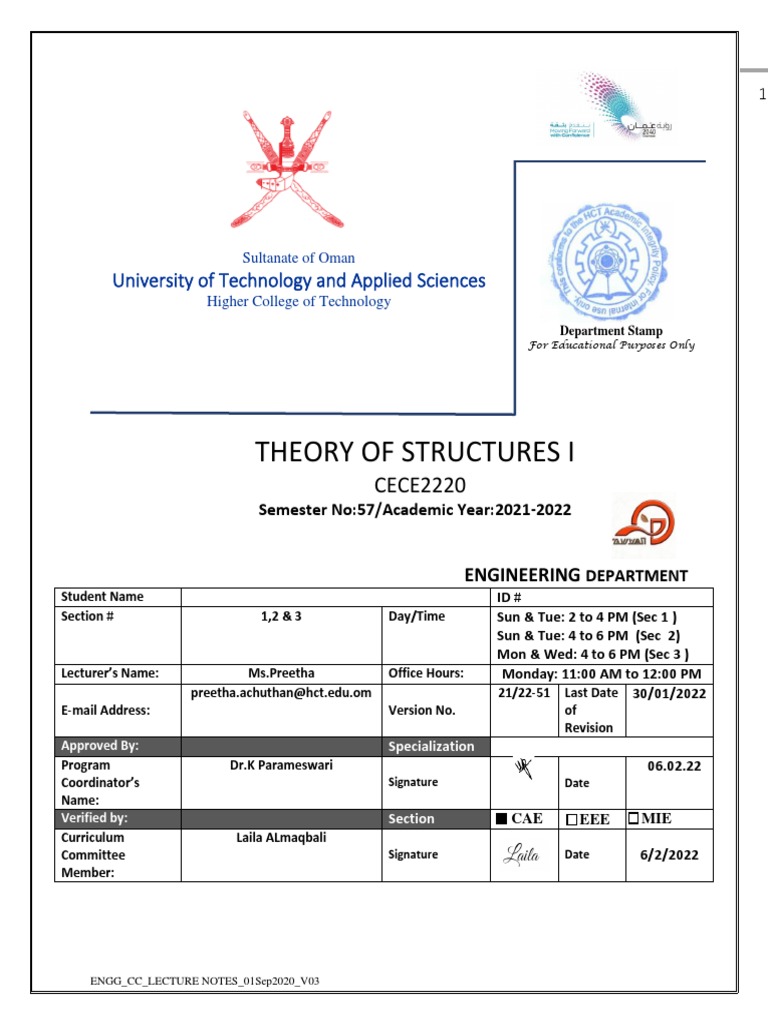 Theory of Structures I | PDF | Beam (Structure) | Bending