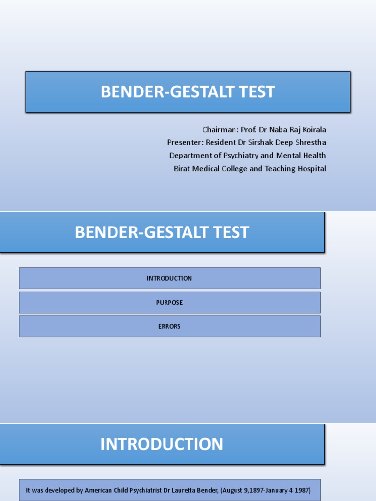 bender gestalt test | PDF