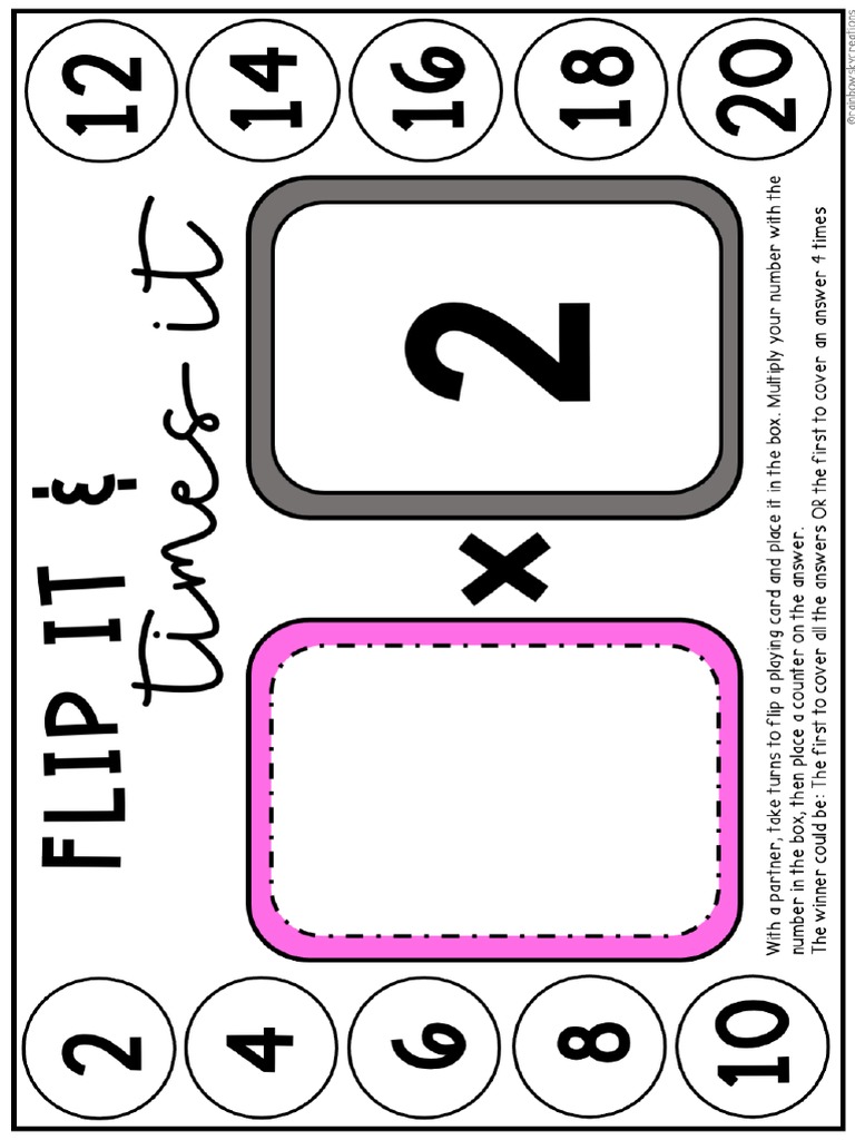 Multiplication Flip It Games - RSC | PDF