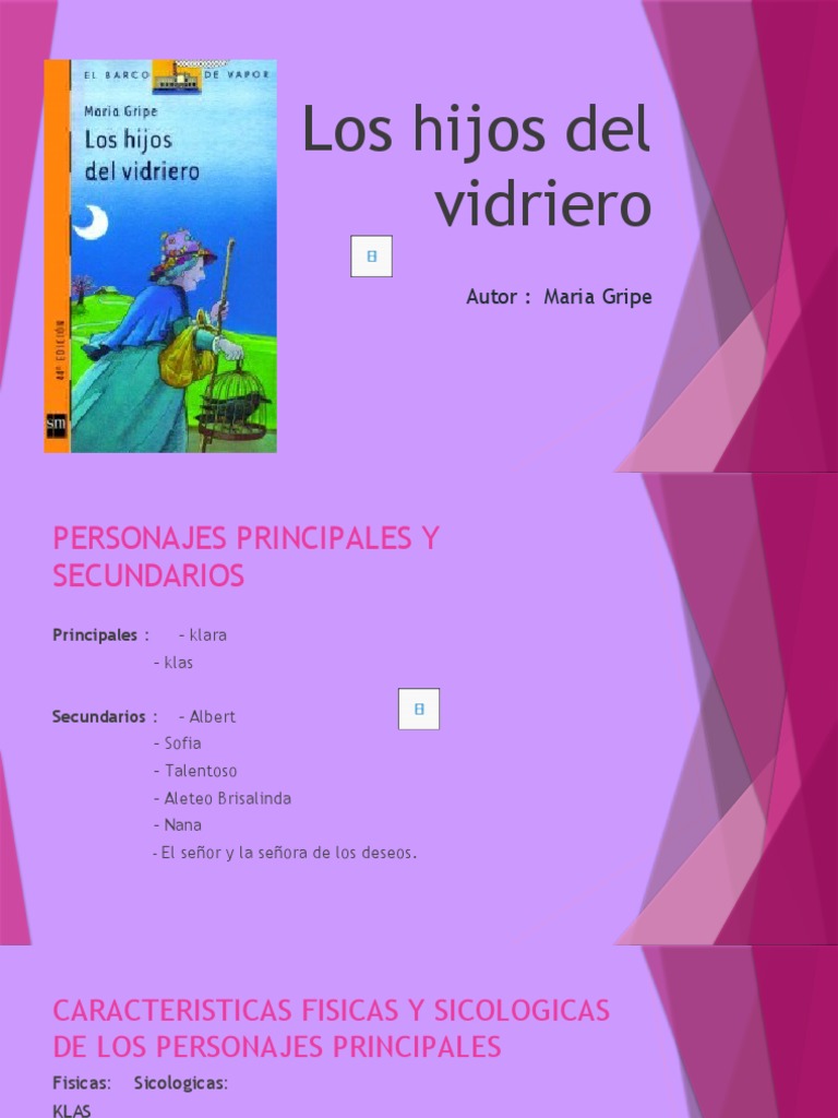Personajes y Resumen de "Los Hijos del Vidriero" | PDF