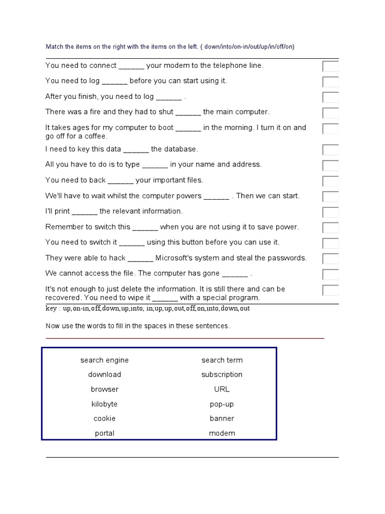 Match The Items On The Right With The Items On The Left | PDF | World ...