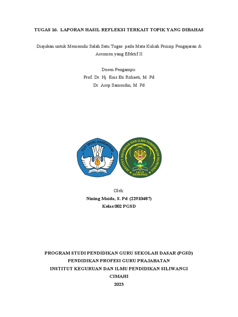 T5 SIKLUS 2 Tugas 16 Nining Maida Laporan Refleksi | PDF