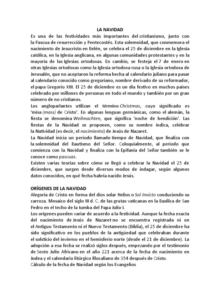 La Navidad Pdf Navidad Papá Noel