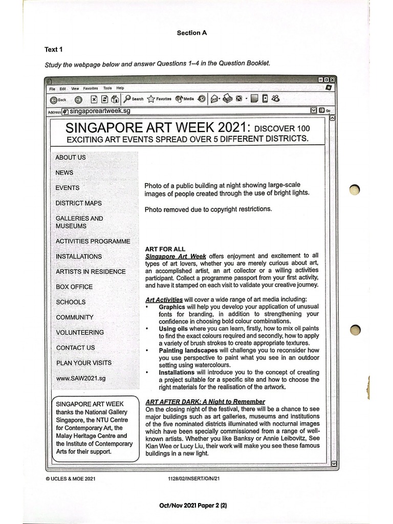 2021 Cambridge Secondary 4 "O" level English Paper 2 | PDF