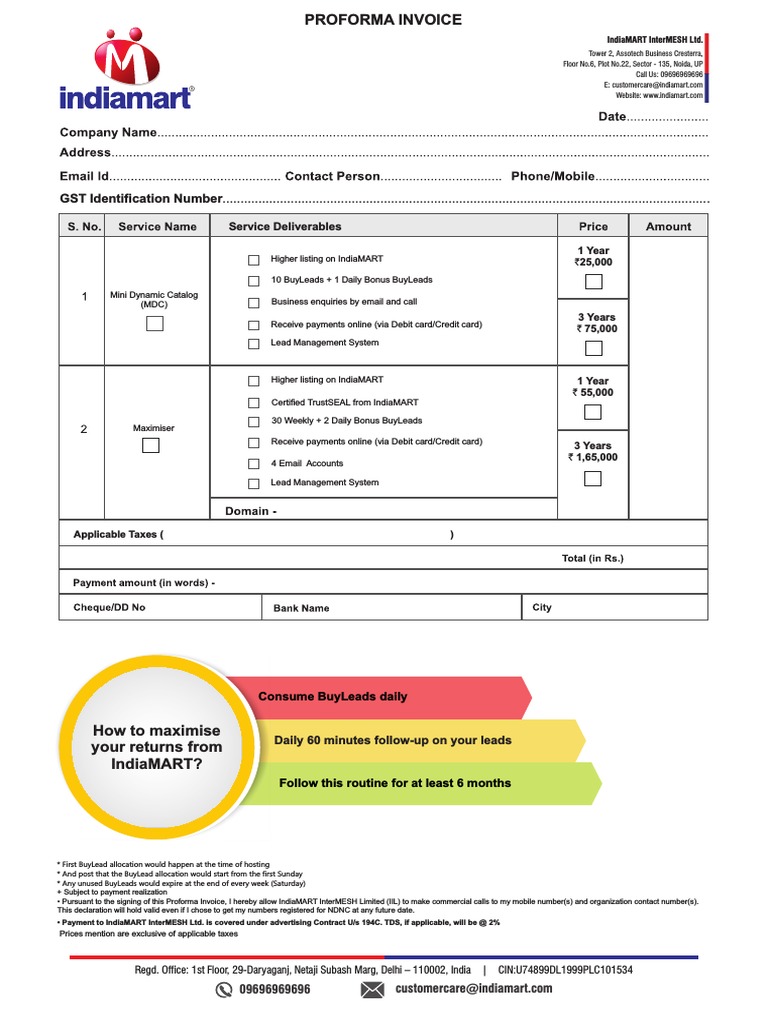 NSD Annual Proforma Apr 2021 | PDF | Invoice | Credit Card