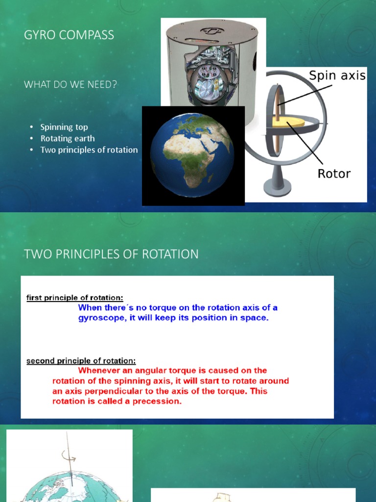 Gyro Compass Working Principles | PDF | Gyroscope | Mechanics