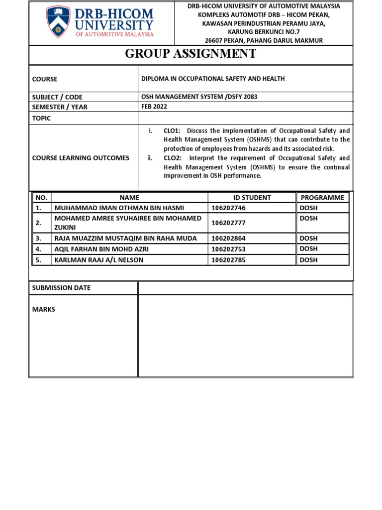 Group Assignment Oshms | PDF | Waste | Waste Management