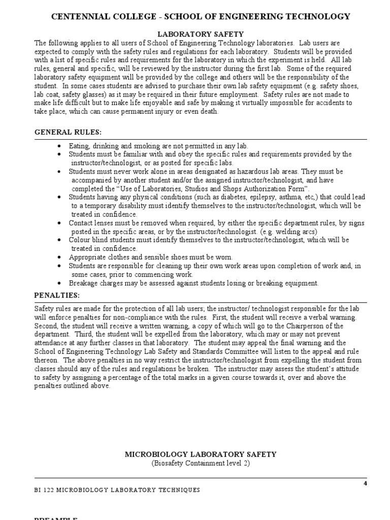 Micro Labs SAFETY Rules | Download Free PDF | Sterilization ...