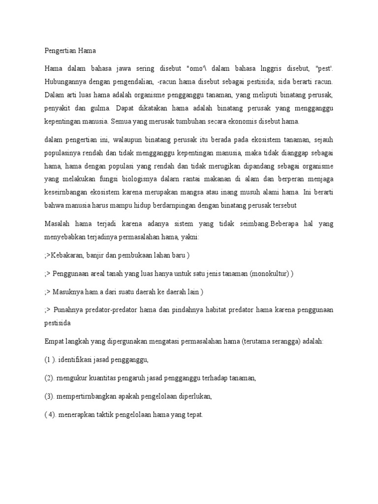 Pengertian Hama | PDF | Sains & Matematika