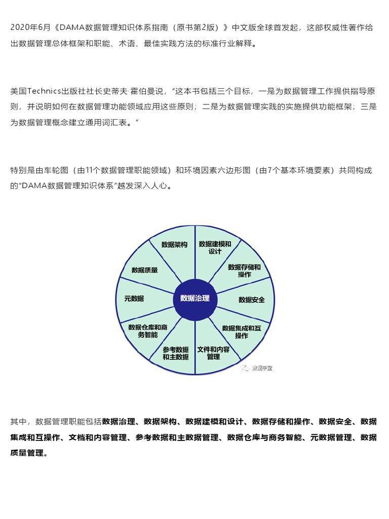 30页PPT读懂DAMA-DMBOK2.0数据管理知识体系指南核心精要 | PDF