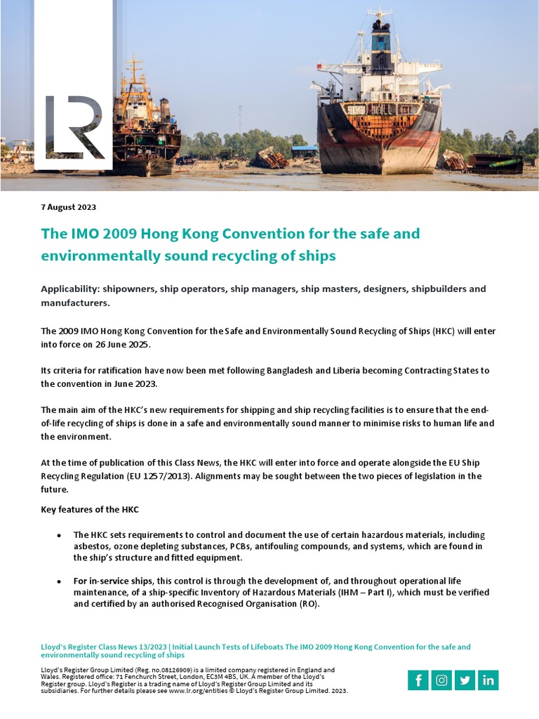 Ship Recycling Plan | PDF
