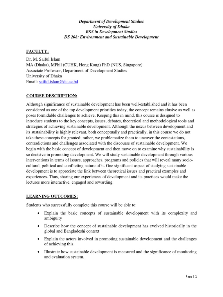 ESD Course Outline | PDF