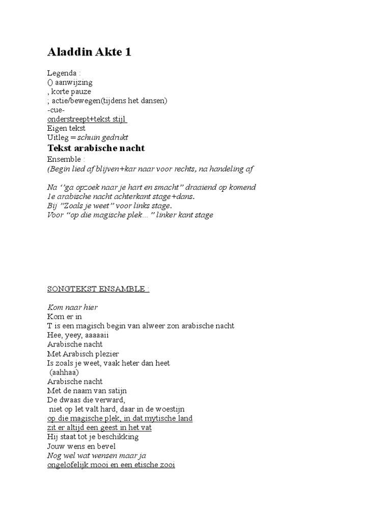 script aladdin | PDF