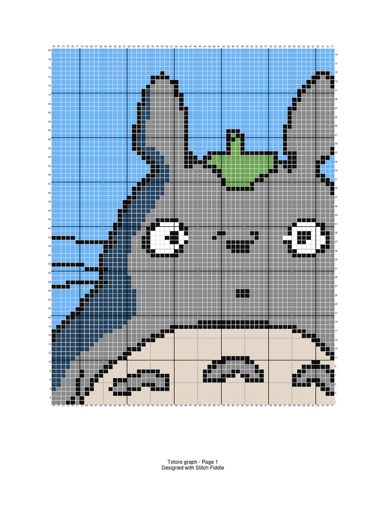 Totoro Pixel Art Grid Patterns | PDF | Chess