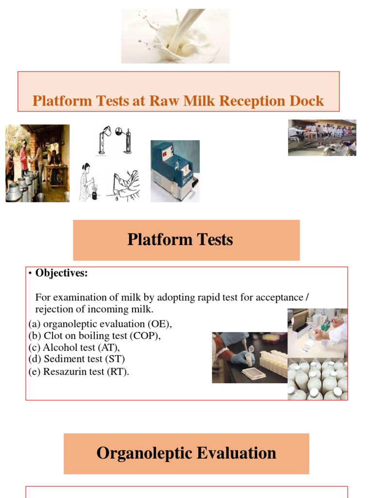 Platform Tests for Milk Quality Assessment | PDF