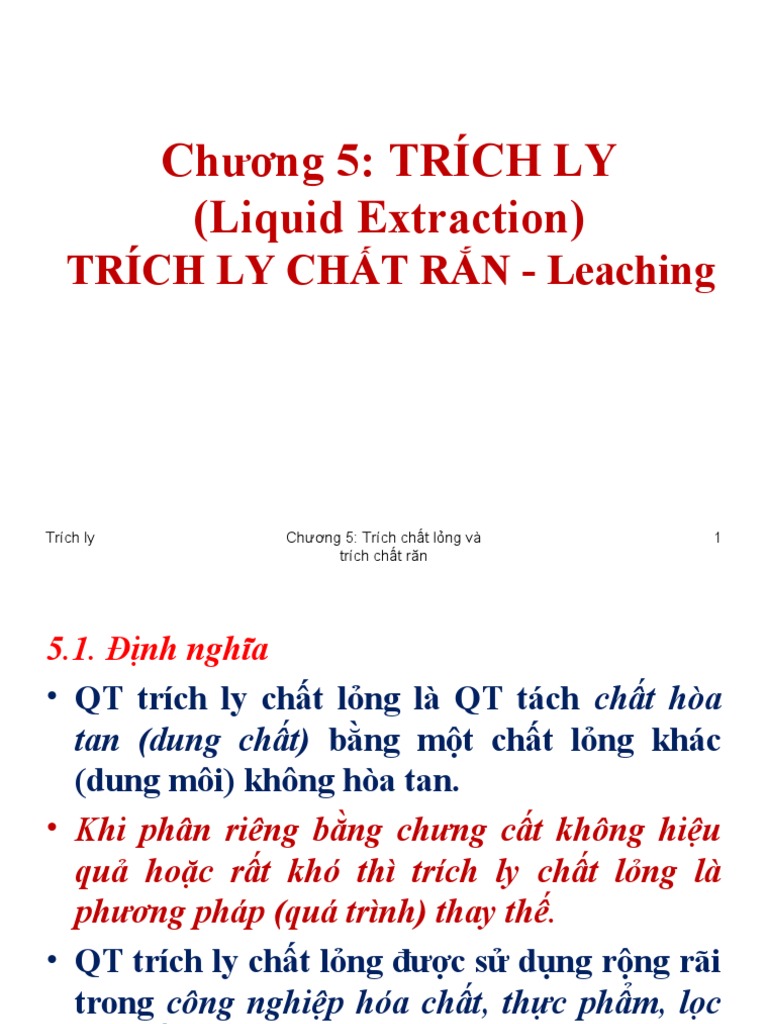 Chương 5 Trích Ly | PDF