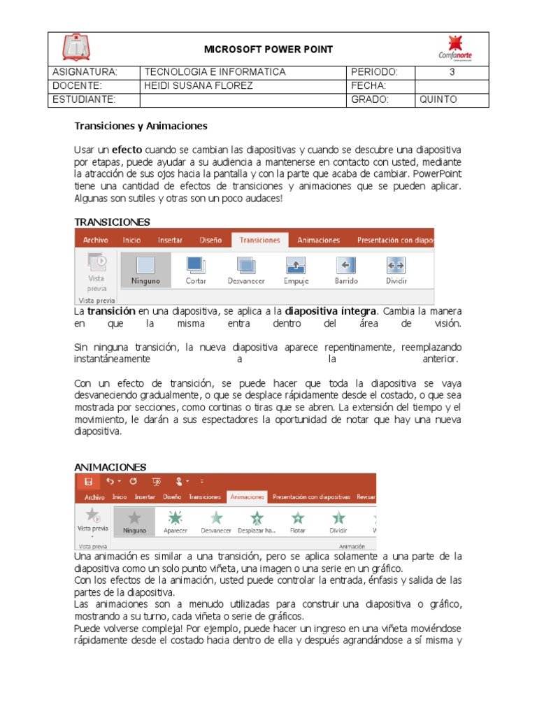 5 Transiciones y Animaciones | PDF | Microsoft PowerPoint | Informática