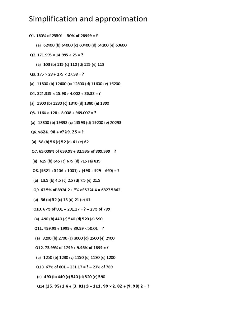 Simplification and Approximation | PDF