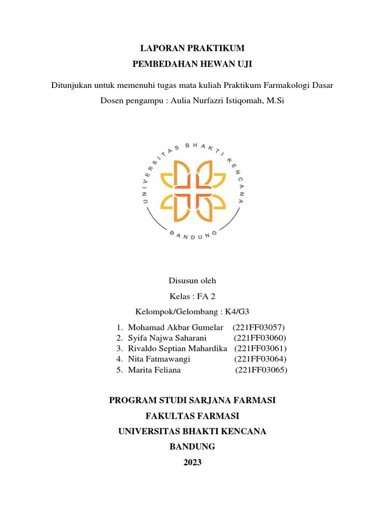 Laporan Modul 7 Pembedahan Hewan Uji (k4 - g3) | PDF | Kesehatan Holistik
