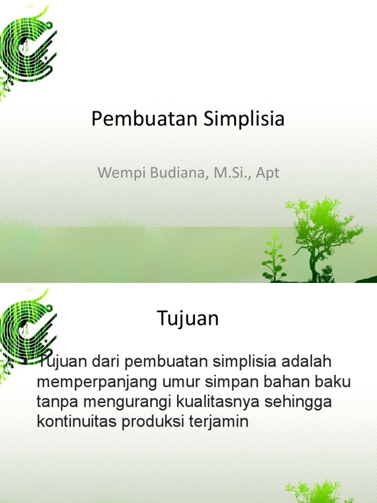Pembuatan Simplisia | PDF