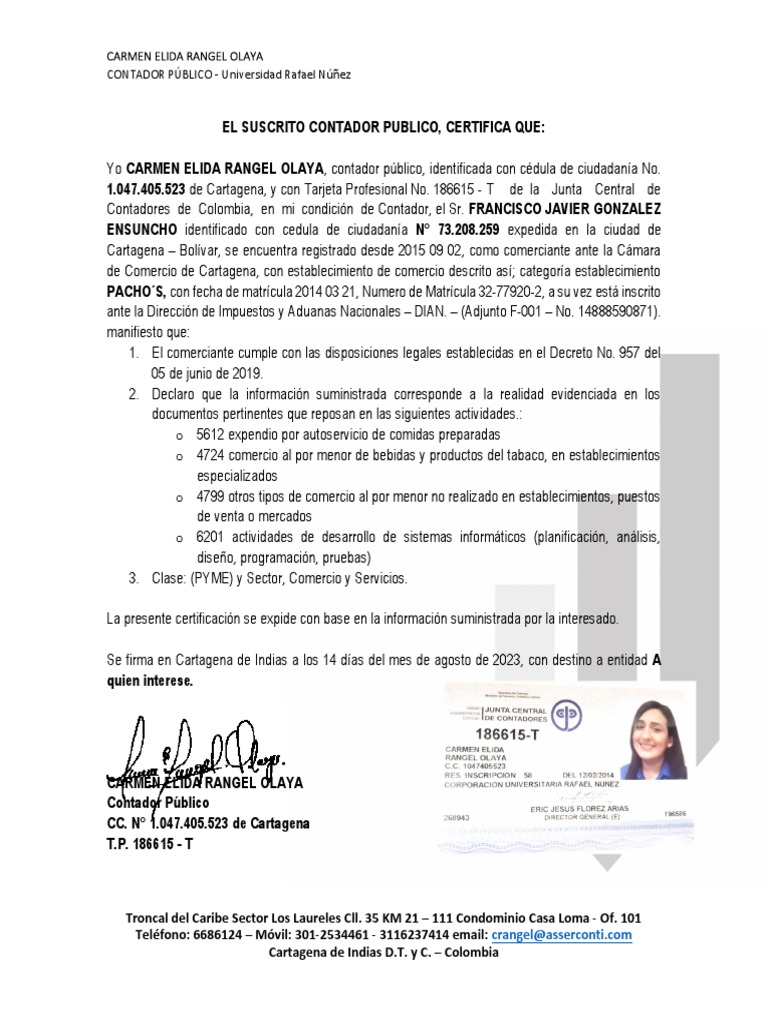 Certificado de PYME - Francisco Gonzalez 14 08 2023 | PDF