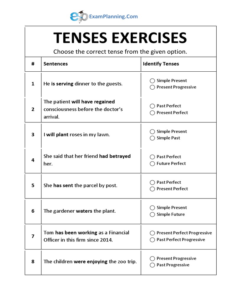 Tenses Exercises PDF | PDF