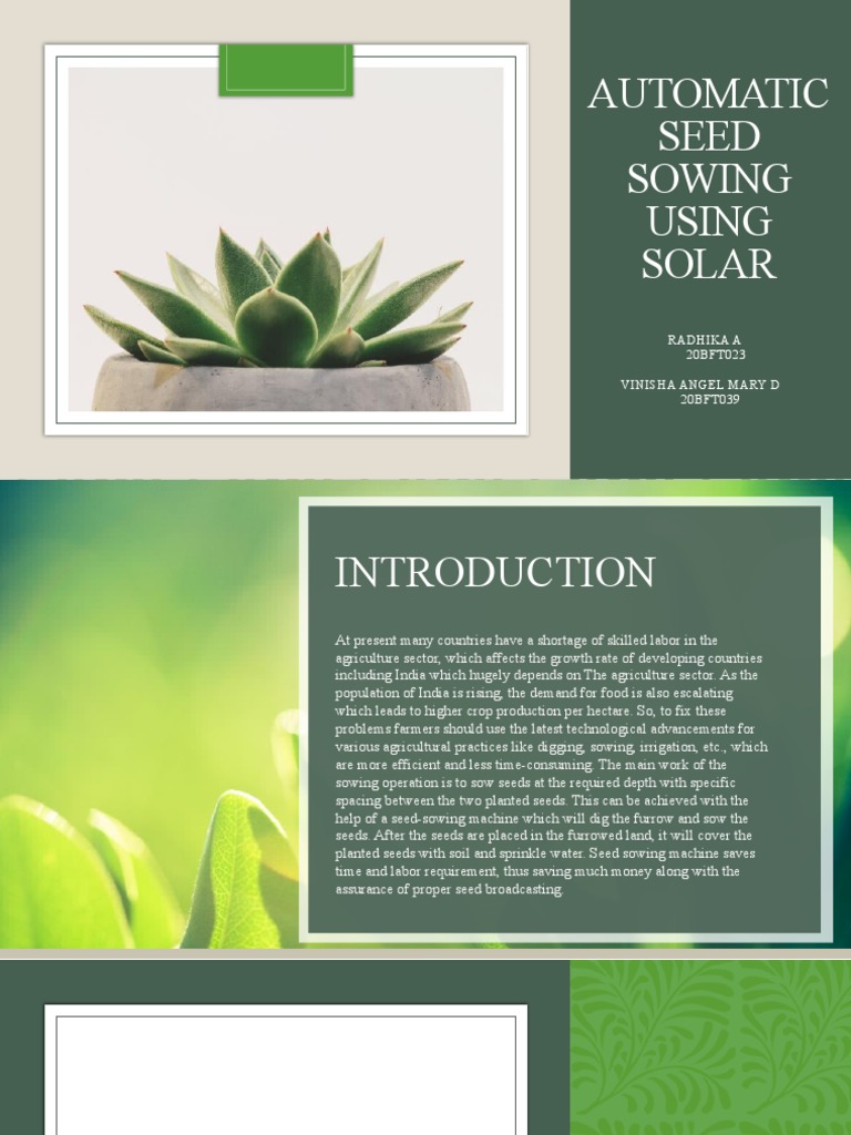 AUTOMATIC SEED SOWING USING SOLAR | PDF