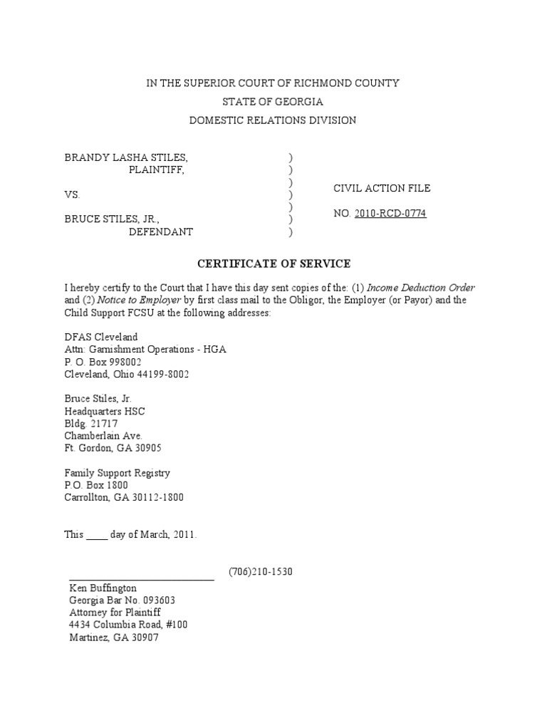 Cert Serv Ido Tonia Kelly 021911 | PDF