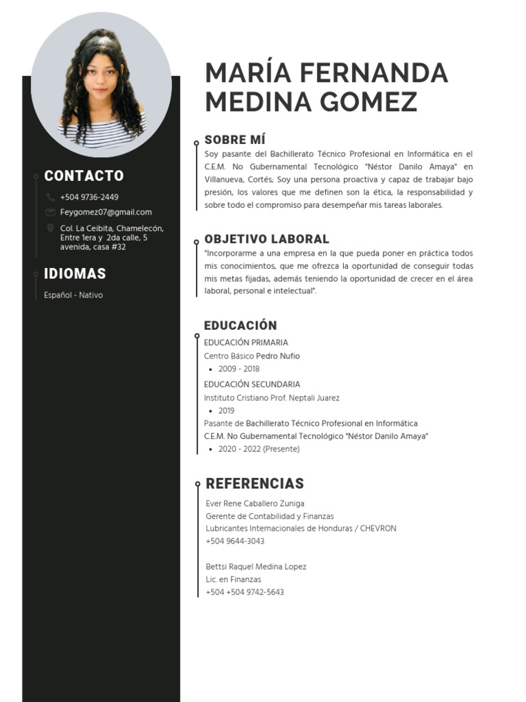 Currículum Vitae - María Fernanda Medina Gomez | PDF