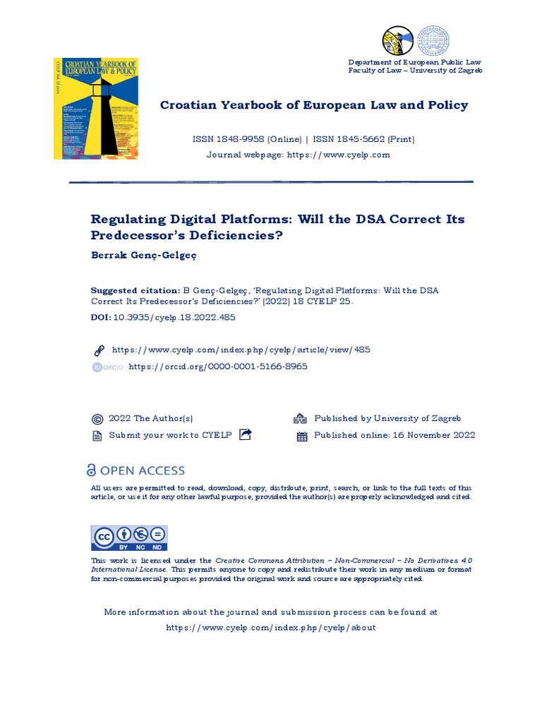 Genc-Gelgec Regulating Digital Platforms | PDF Genc-Gelgec Regulating Digital Platforms | PDF
