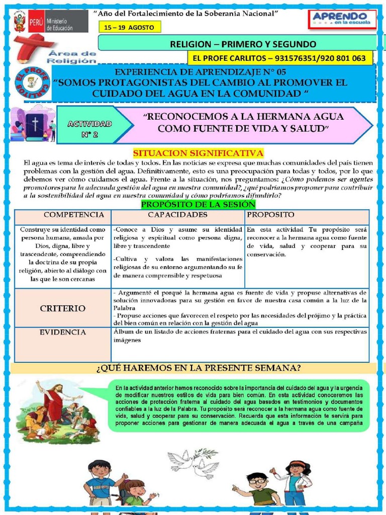 Experiencia de Aprendizaje 05 - Actividad 02 - 3ero y 4to - Religion - 00001 | PDF