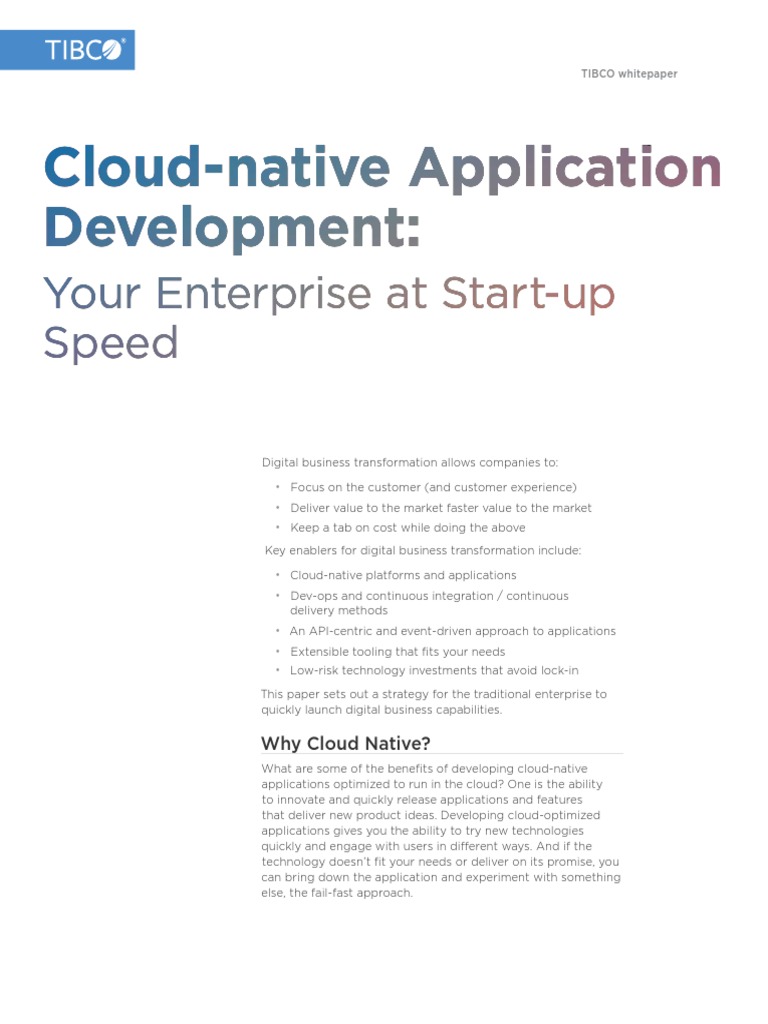 Cloudnative Application Development | PDF