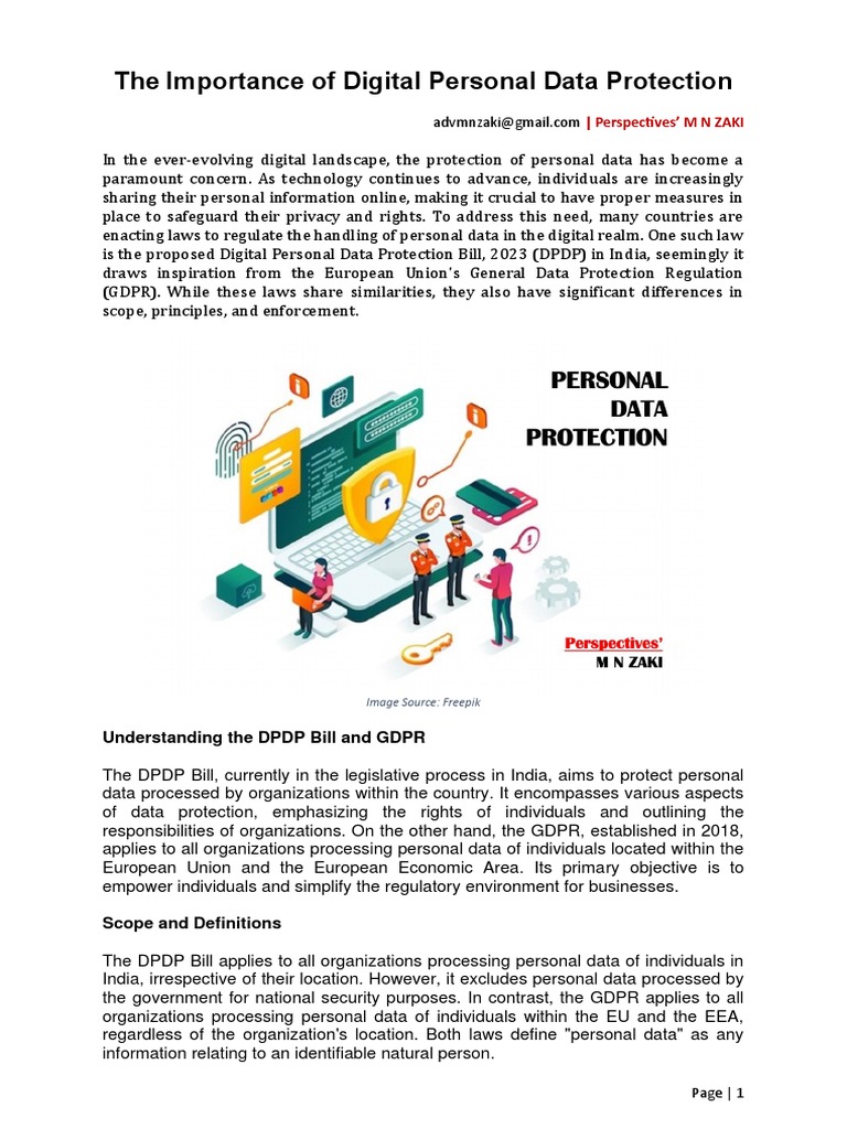 Perspectives M N Zaki - Personal Data Protection | PDF | Computers