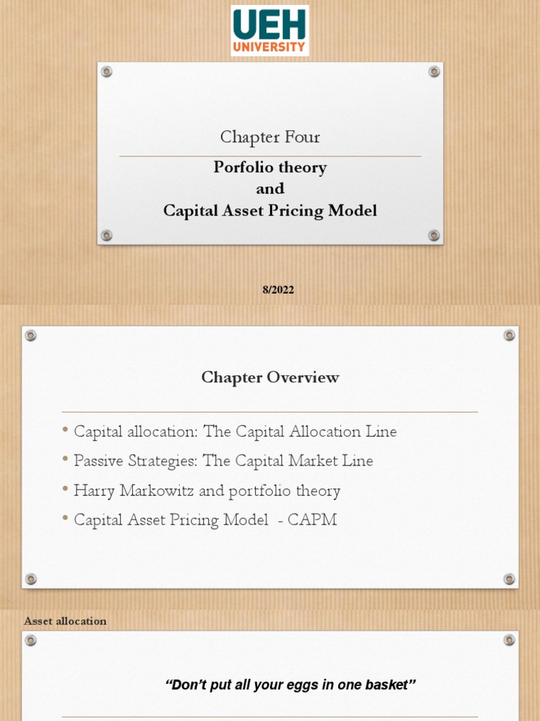 Chapter 4 Portfolio Theory and CAPM | PDF