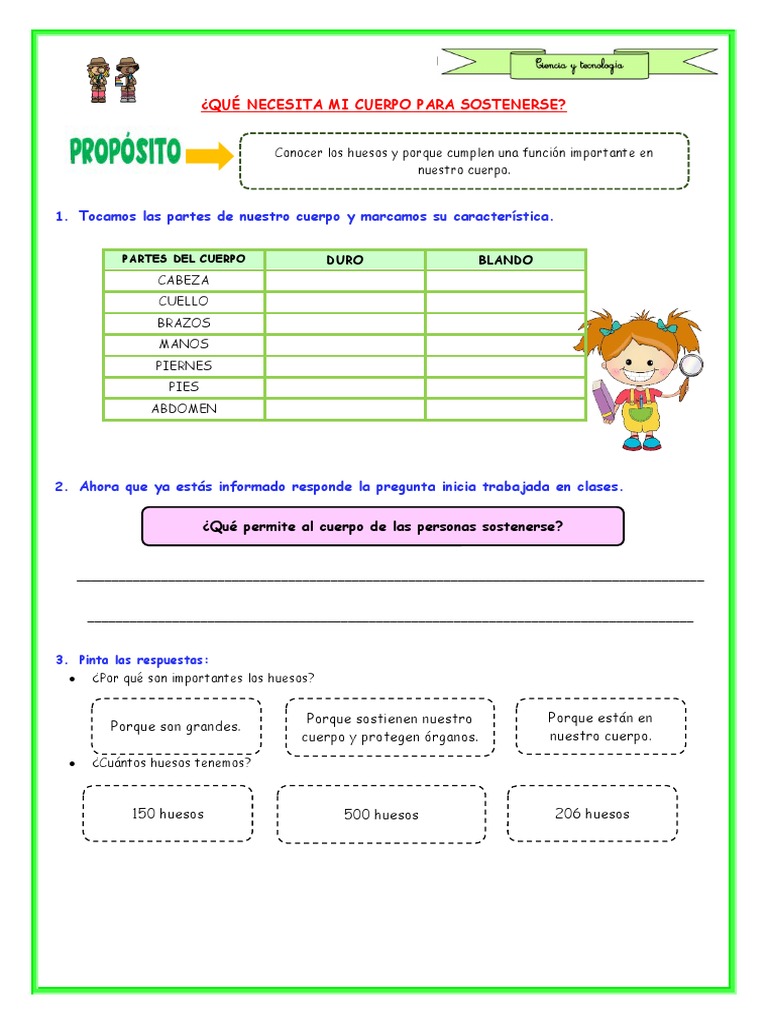 E3 S2 Ficha D3 Ct Que Necesita Mi Cuerpo Para Sostenerse Pdf